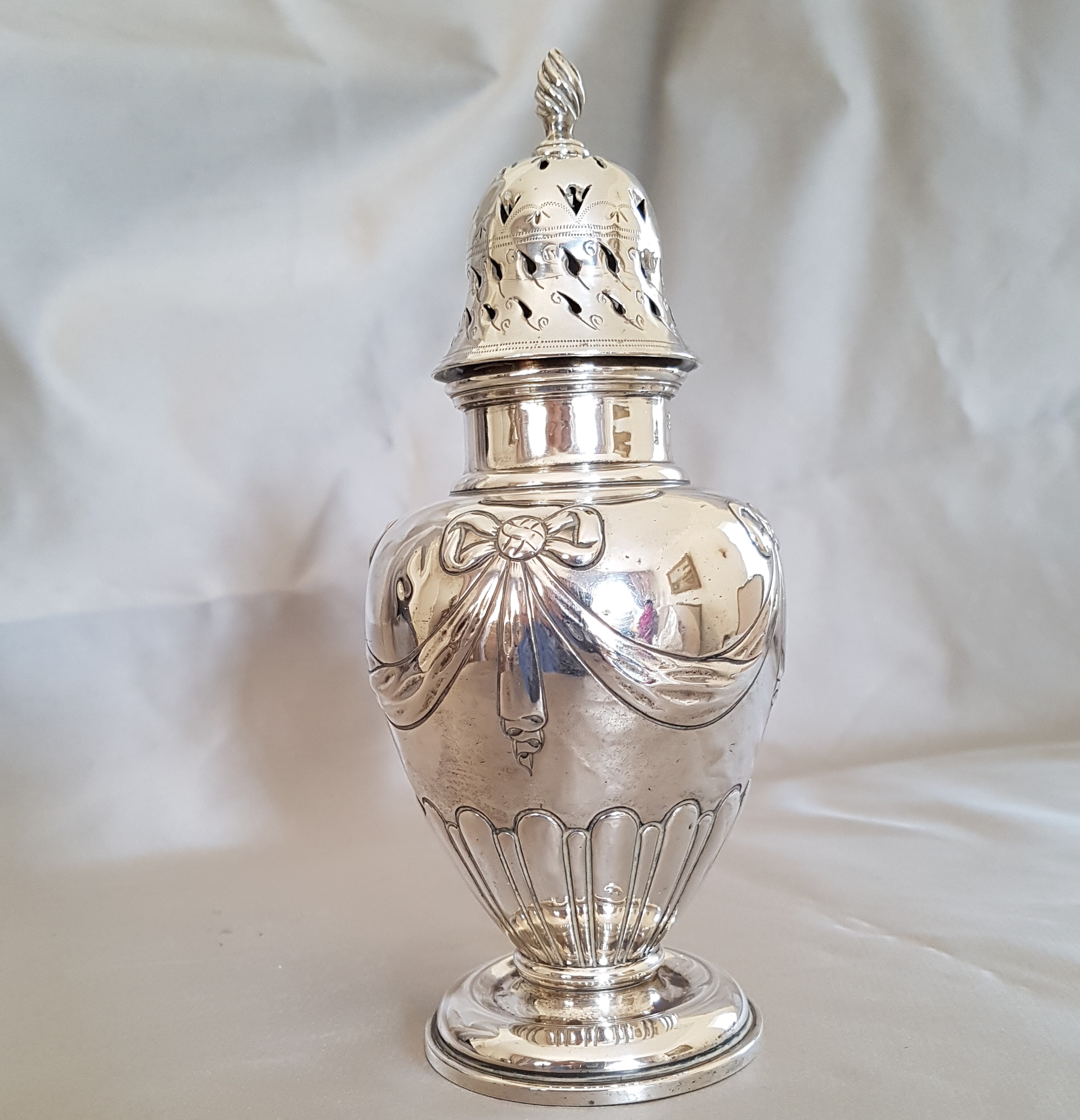 Sugar or Spice Sifter. attractively decorated, Hallmarked sterling ...