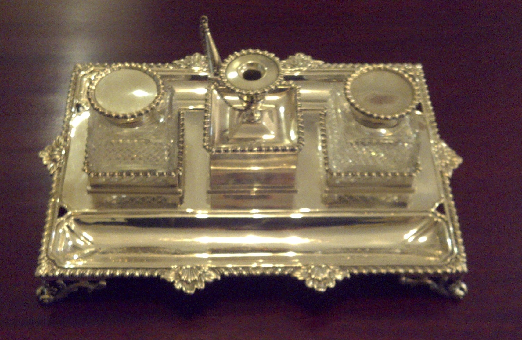 Superb Antique Silver Partners Standish (Inkstand) - Antique ...