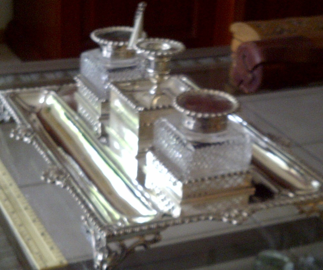 Superb Antique Silver Partners Standish (Inkstand) - Antique ...