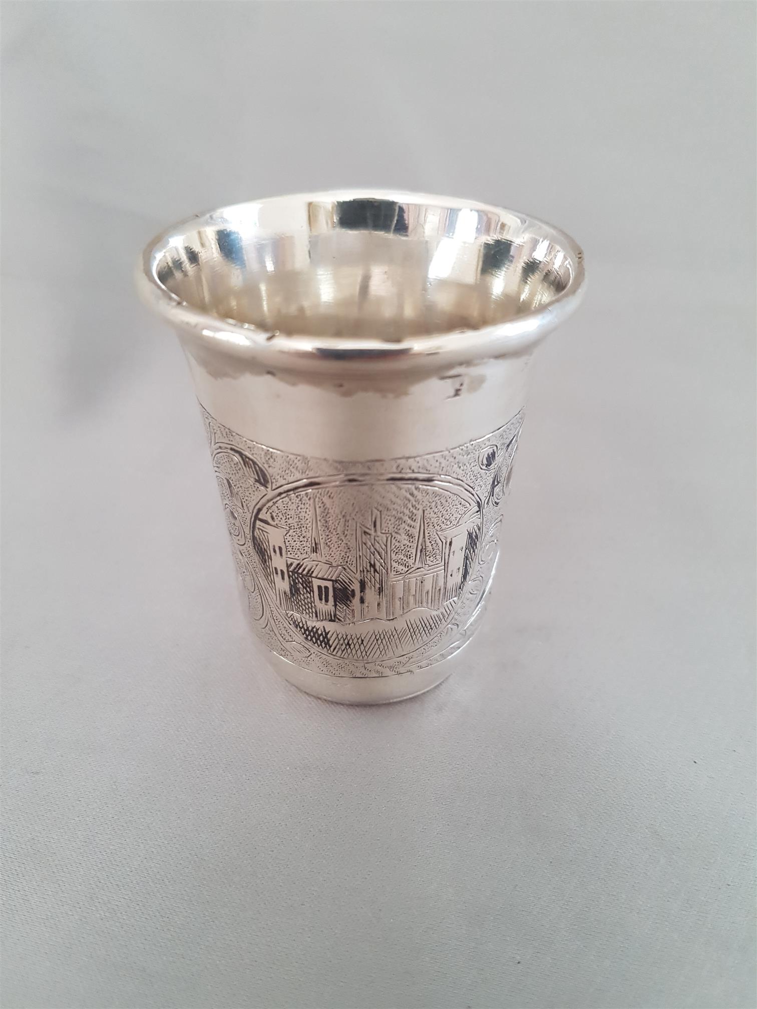 Kiddush Becher. Made in 19th century Russia.Antique Silver