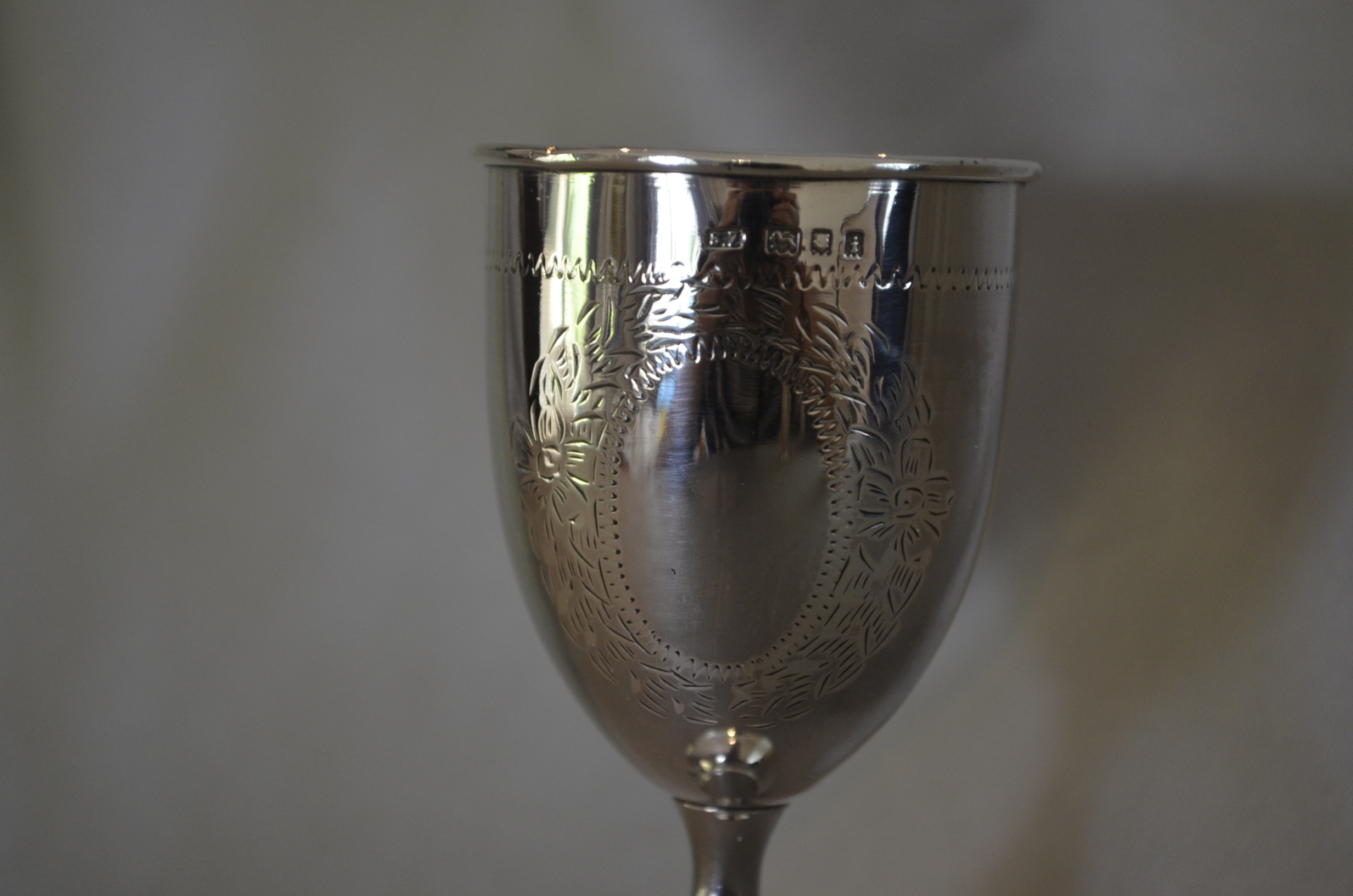 Judaica Goblet, Classical English Antique Silver, Dated 1924.Antique Silver